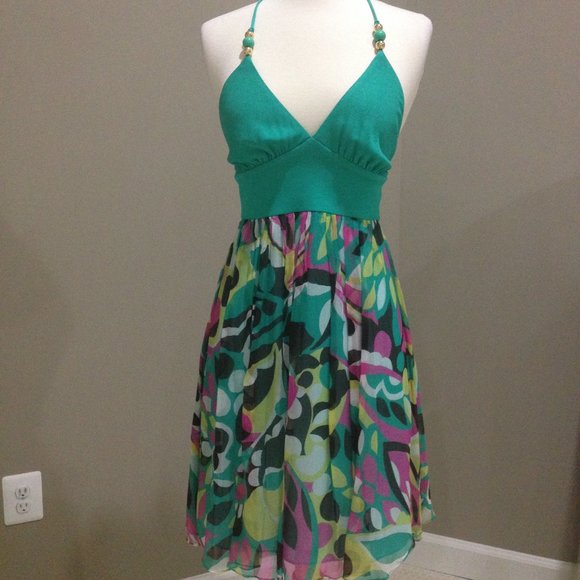 Milly | Dresses | Nwot Milly Silk Chiffon Flowy Low Back Halter Dress ...